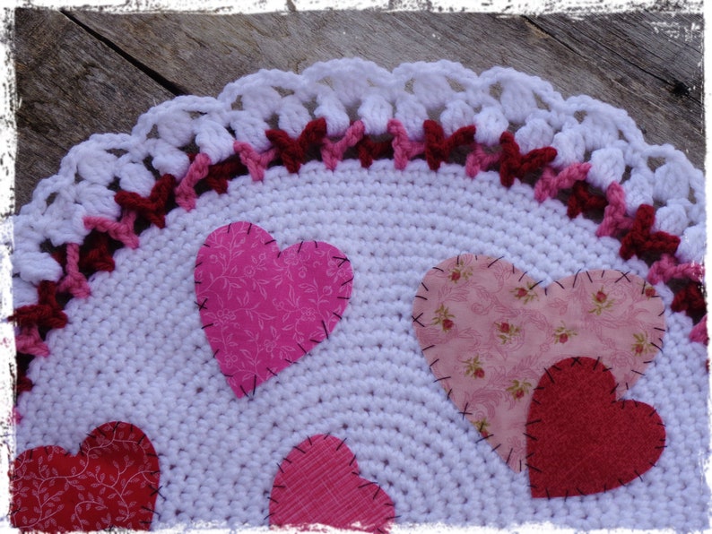 Valentine Table Topper Crochet Pattern, Heart Doily, Valentine's Day ...