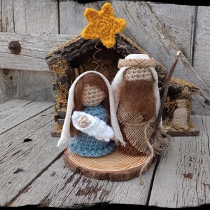 Nativity Crochet Pattern, Rustic Nativity Set, Christma Holy Family ...