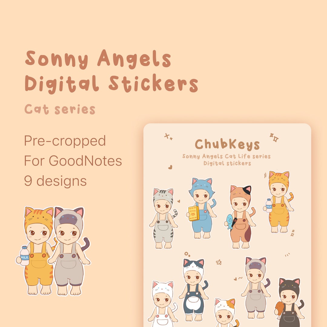 Sonny Angels Cats Digital Stickers | Journaling | Hand Drawn | Cute ...