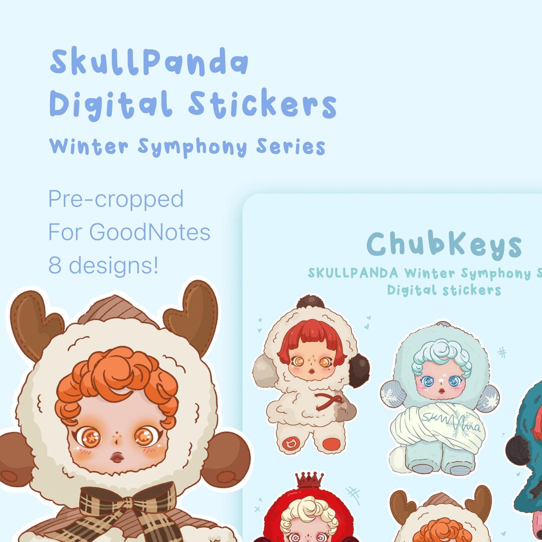 Skullpanda | Winter Symphony Digital Stickers | for Journaling | Hand ...