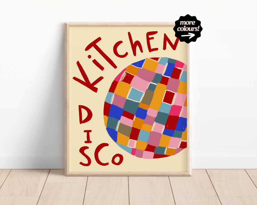 Kitchen Disco Print, Kitchen Art Print, Kitchen Disco Poster, Kitchen ...