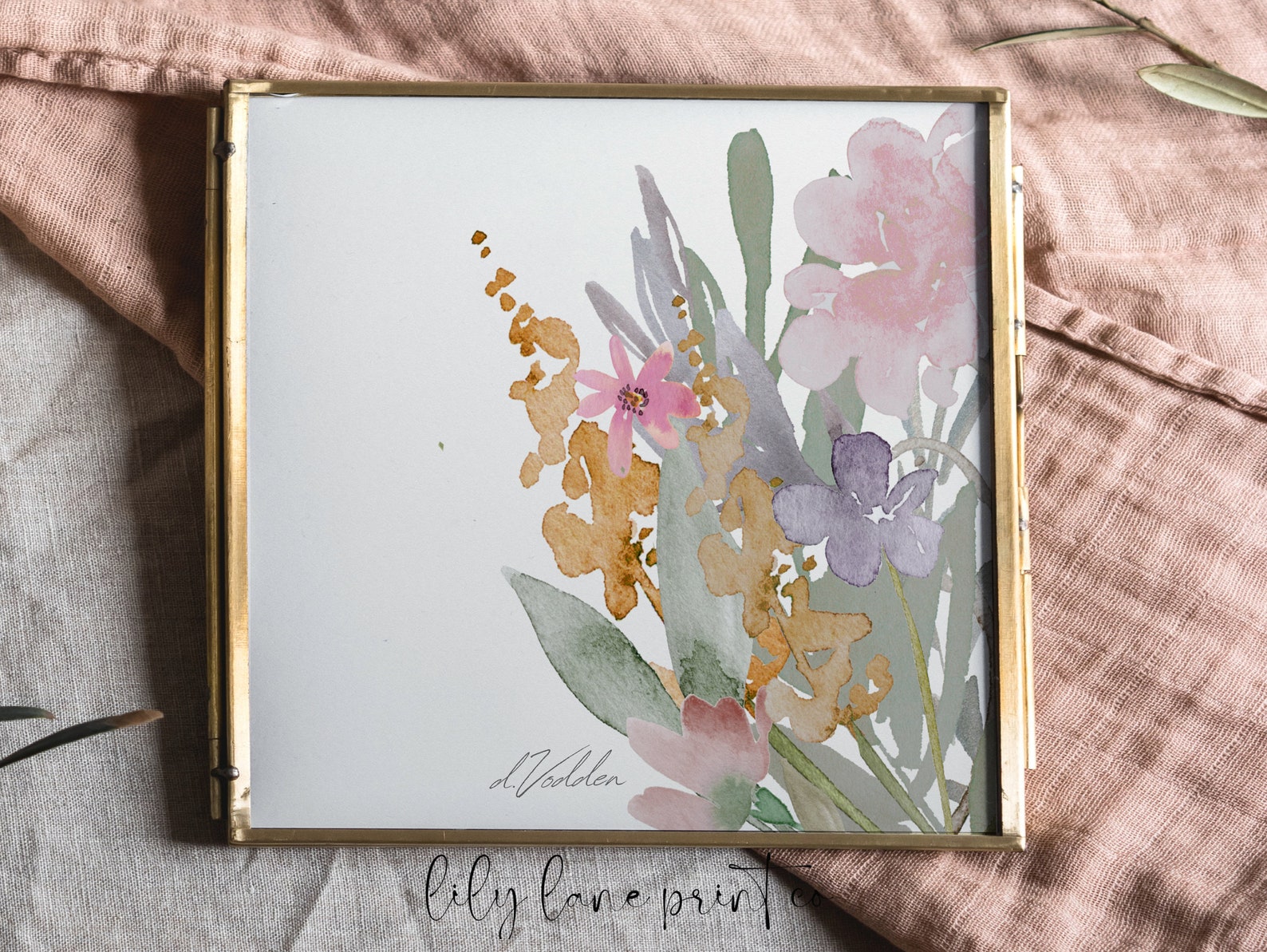 Pastel Abstract Wild Flower Wall Art Print, Botanical Watercolour ...