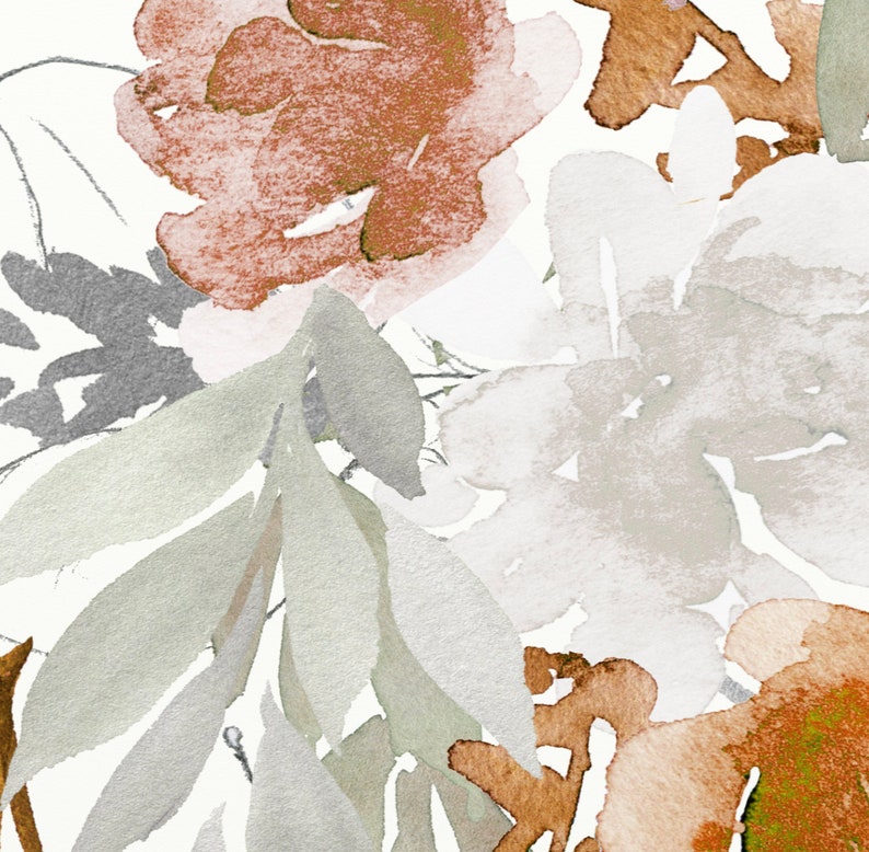 Boho Wooden Wall Clock, Fun, Floral Print Clock, Eclectic Clock ...