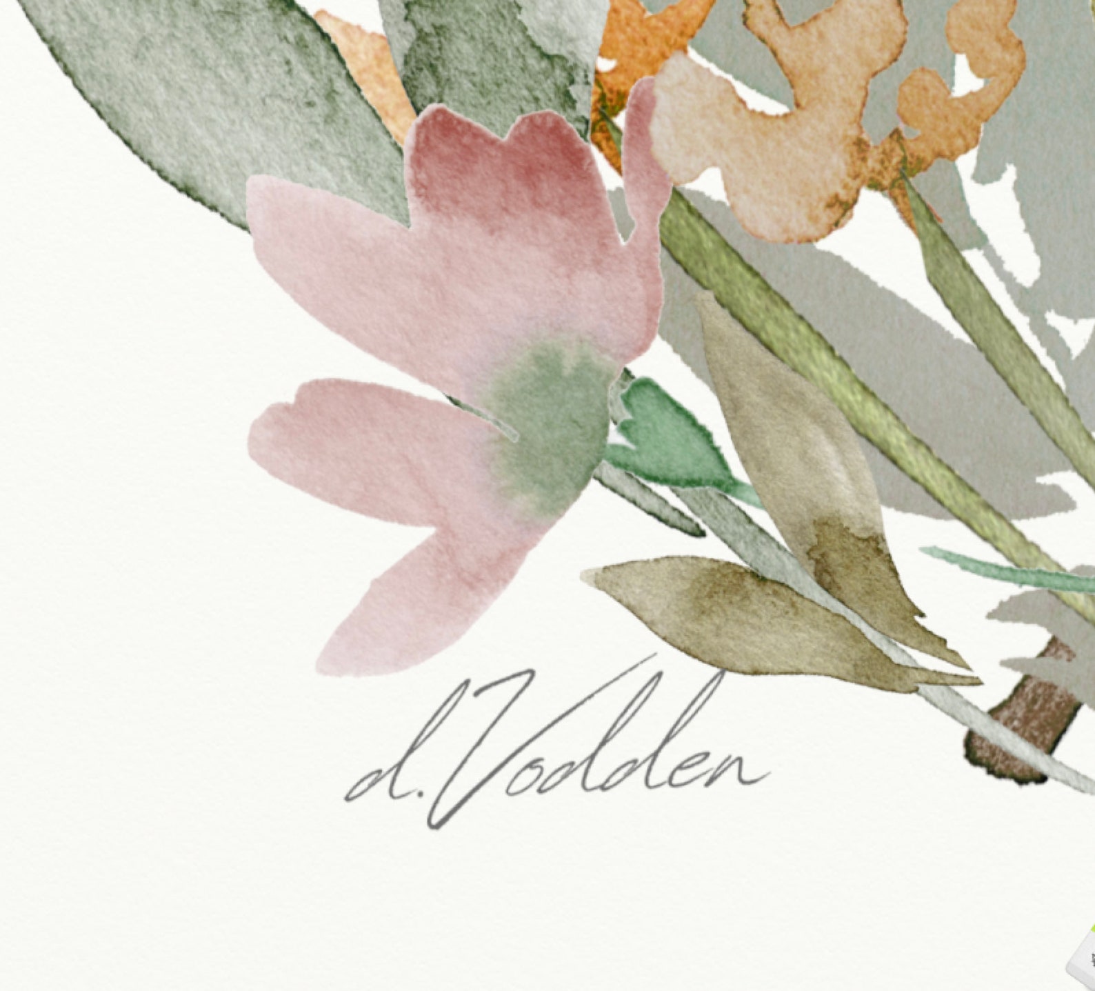 Pastel Abstract Wild Flower Wall Art Print, Botanical Watercolour ...
