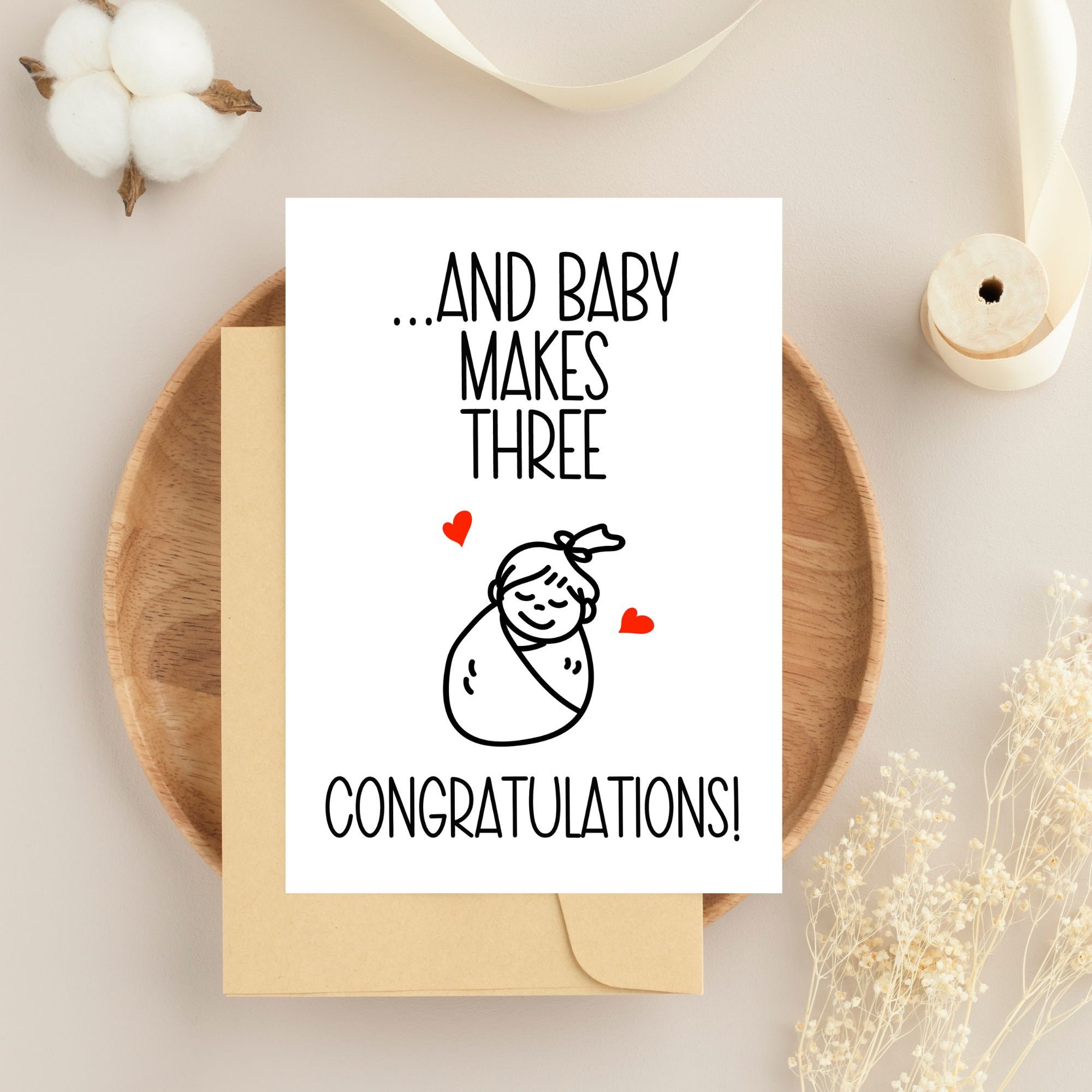 New Baby Digital Greeting Card, Printable Card, Instant Download, Baby ...