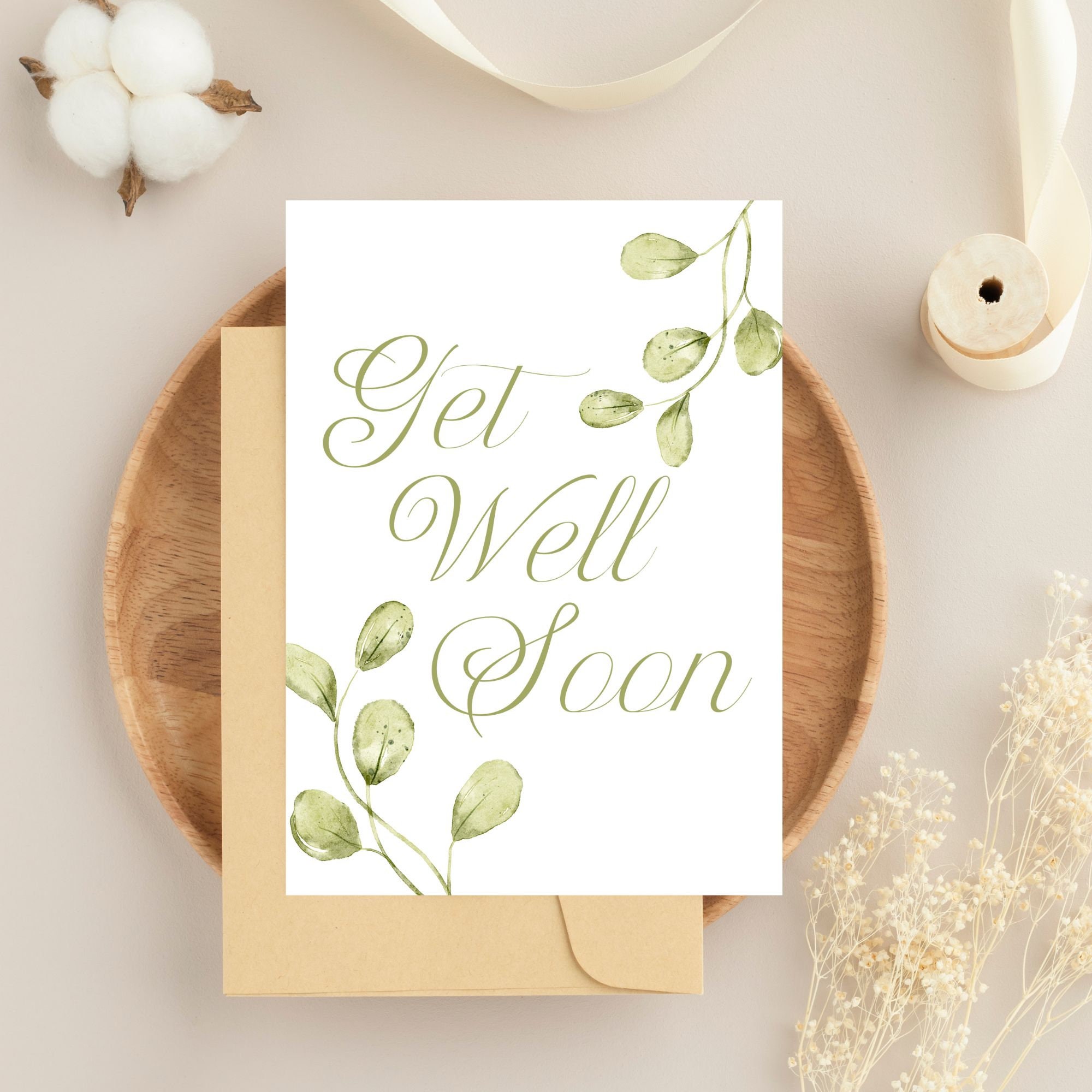 Get Well Soon Digital Greeting Card, Printable Card, Instant Download ...
