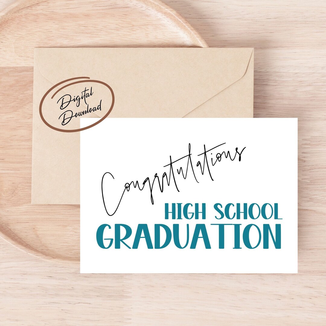 High School Graduation Digital Greeting Card, Printable Card ...