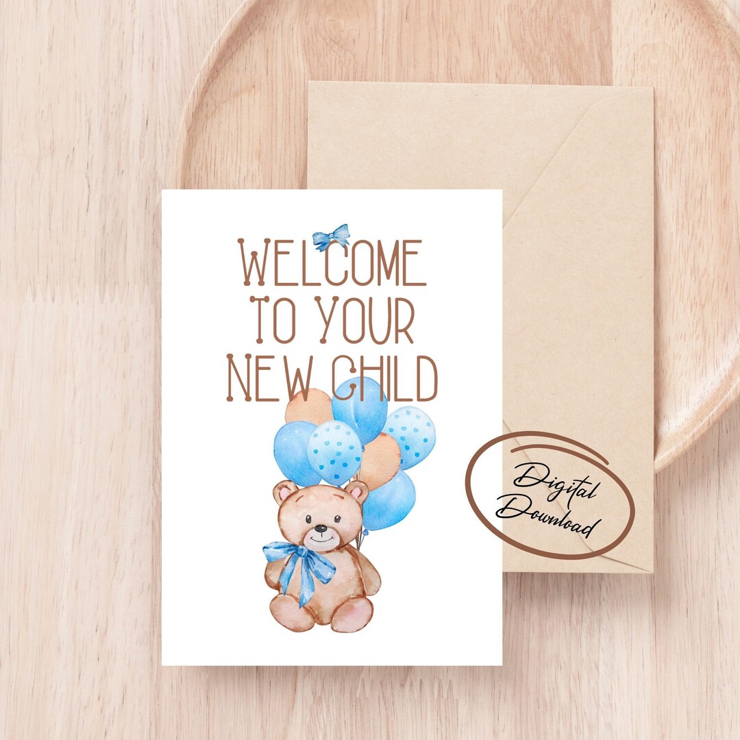 New Baby Digital Greeting Card, Printable Card, Instant Download, Baby ...