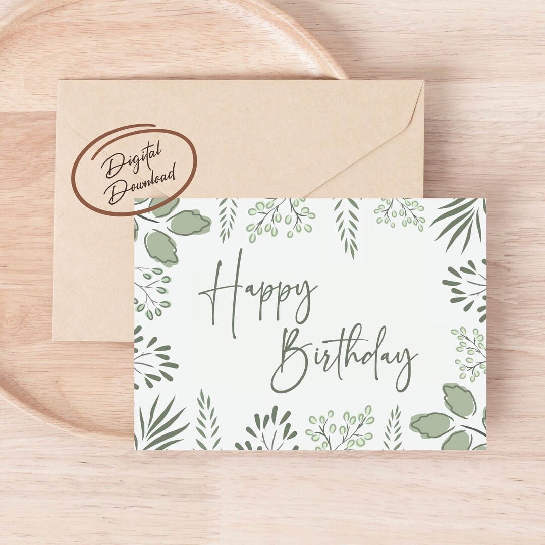 Happy Birthday Digital Greeting Card, Printable Card, Birthday Card ...