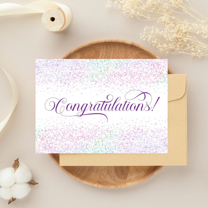 Congratulations Digital Greeting Card Printable Card Blank - Etsy