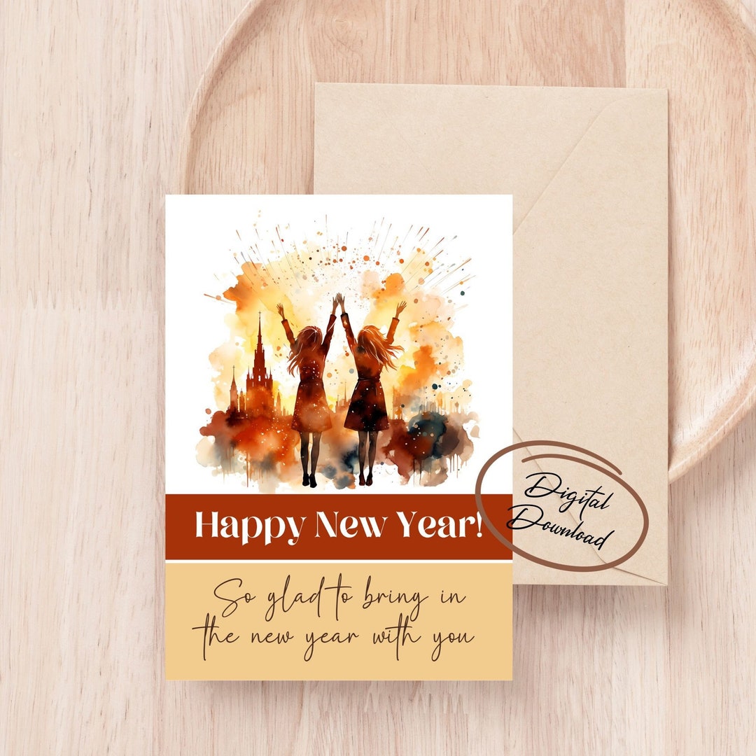 Good Friends Digital New Year Card, Printable New Years Card, Instant ...