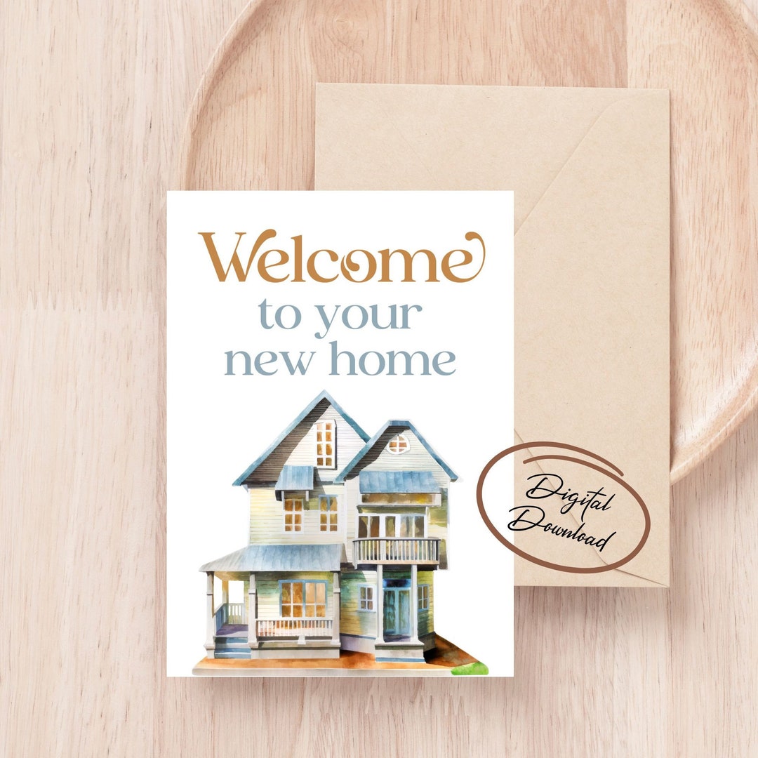 Welcome to New Home Digital Greeting Card, Printable Card, Instant ...
