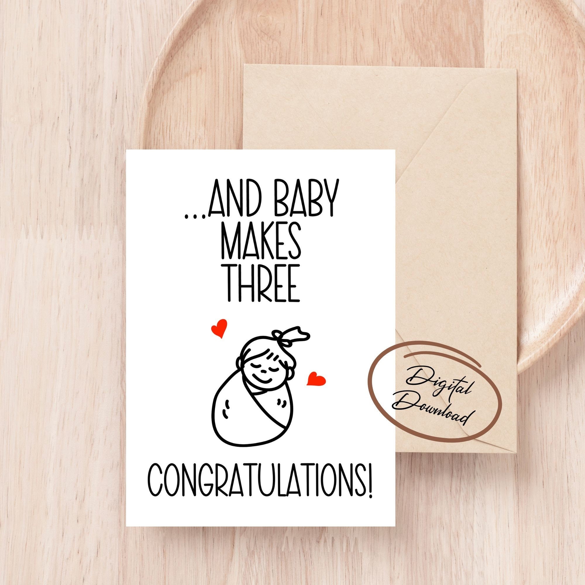 New Baby Digital Greeting Card, Printable Card, Instant Download, Baby ...