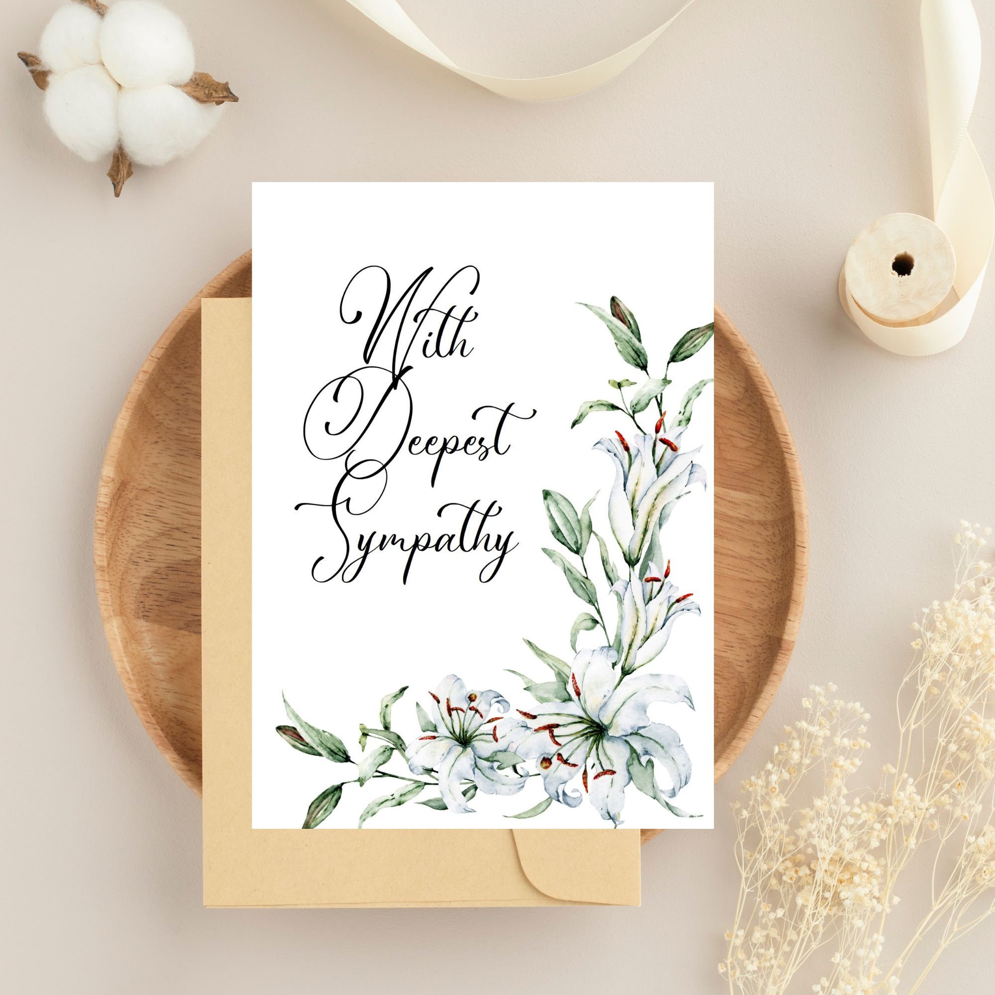 Deepest Sympathy Digital Greeting Card Printable Card - Etsy