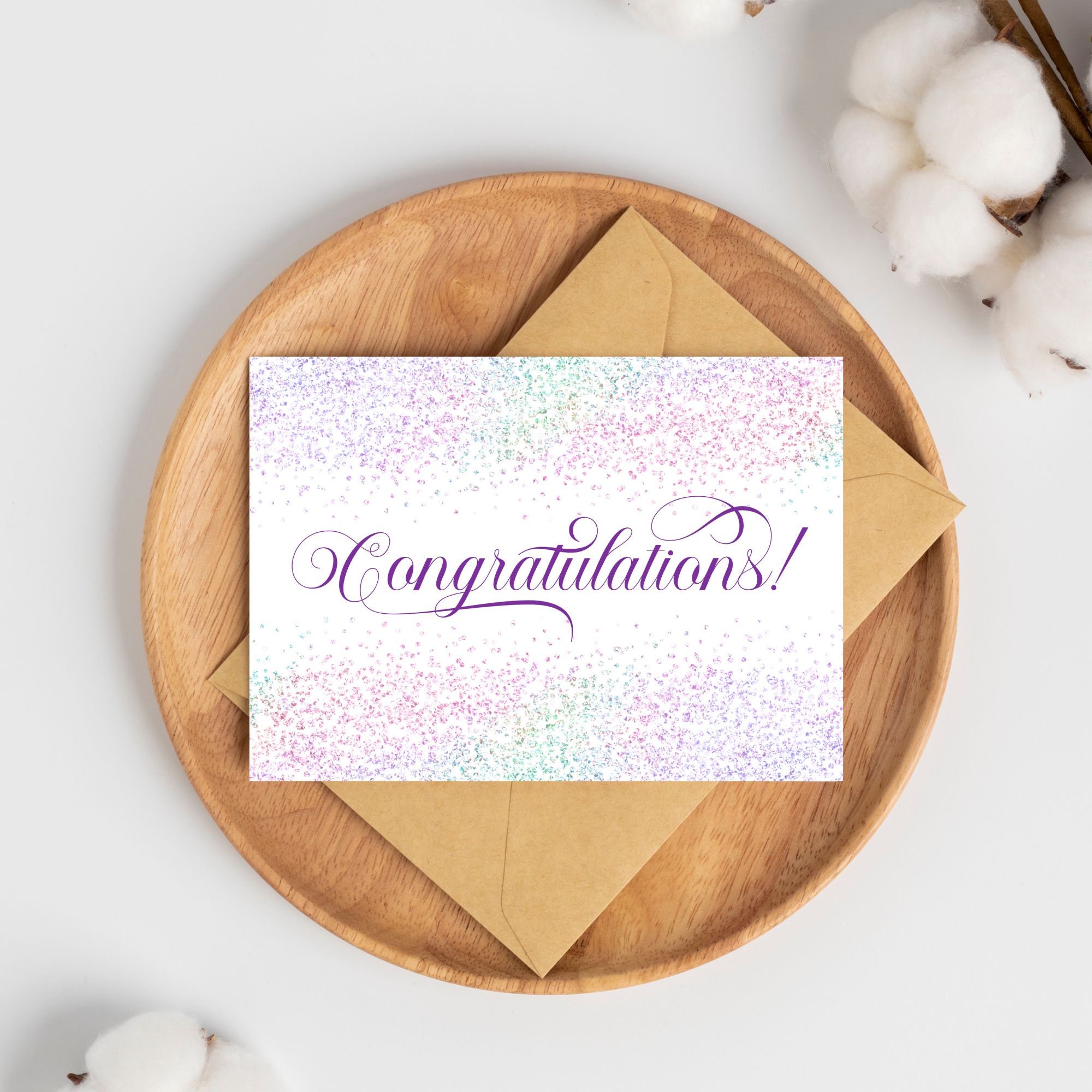 Congratulations Digital Greeting Card, Printable Card, Blank Card ...
