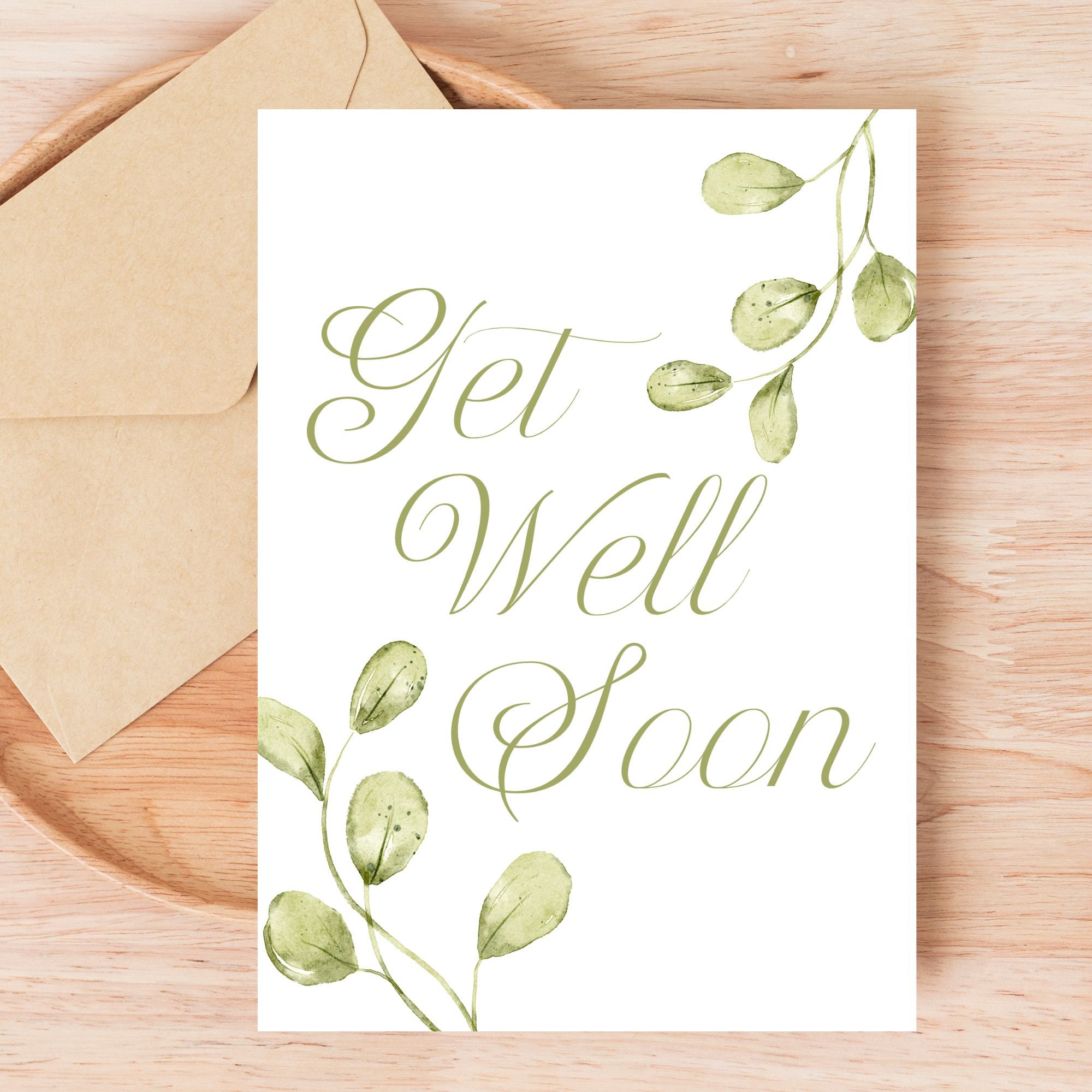 Get Well Soon Digital Greeting Card, Printable Card, Instant Download ...