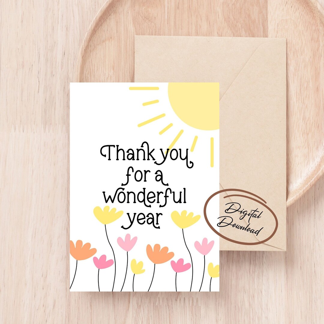 Teacher Digital Greeting Card, Printable Card, Instant Download, Blank ...