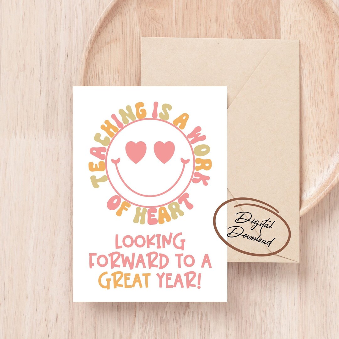 Teacher Back to School Digital Greeting Card, Printable Card, Instant ...