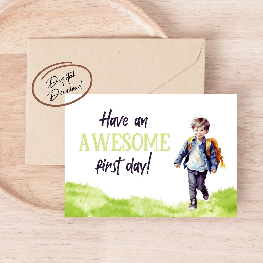 First Day of School Digital Greeting Card, Printable Card, Instant ...