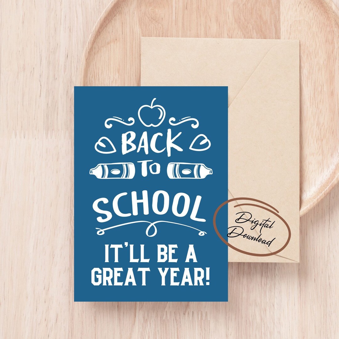 Back to School Digital Greeting Card, Printable Card, Instant Download ...