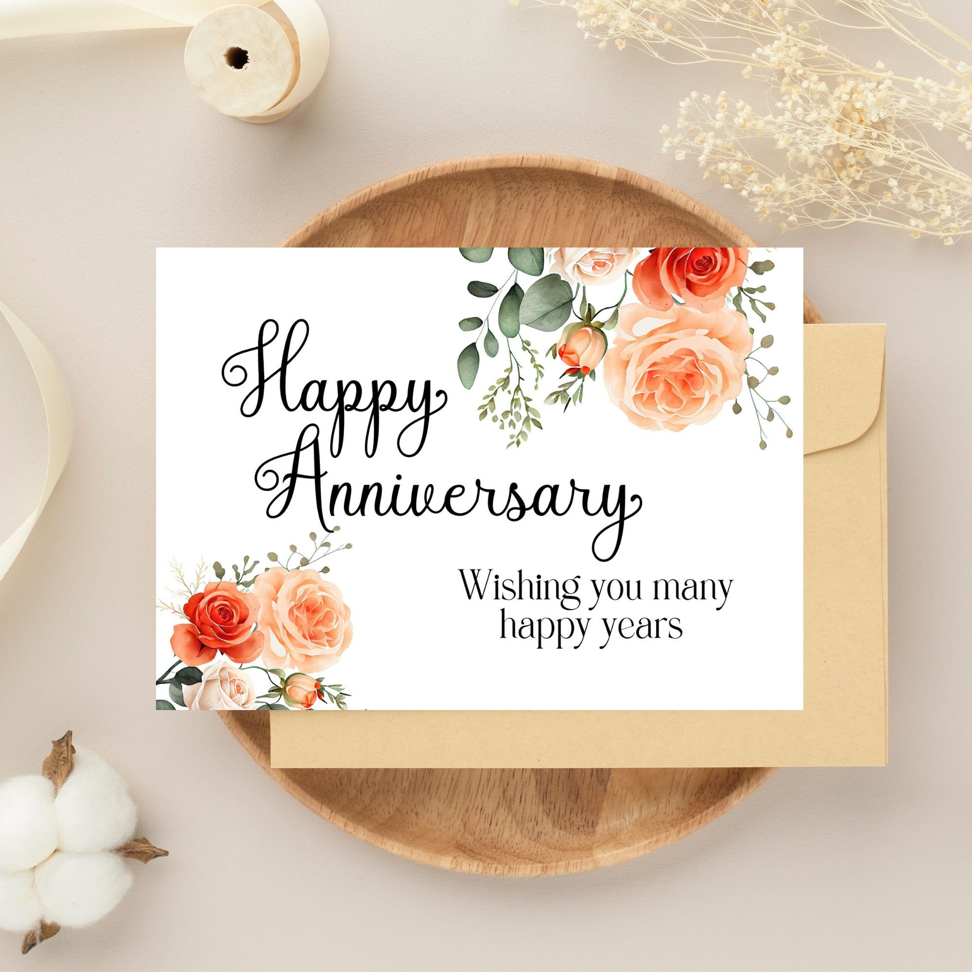 Happy Anniversary Digital Greeting Card, Printable Card, Romantic Card ...