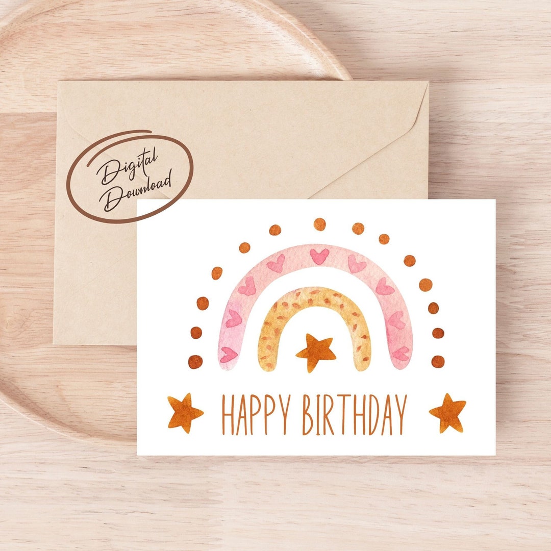 Happy Birthday Digital Greeting Card, Printable Card, Birthday Card ...