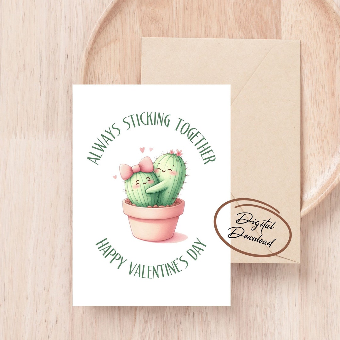 Cute Valentine's Day Digital Card, Printable Valentine's Card, Print at ...