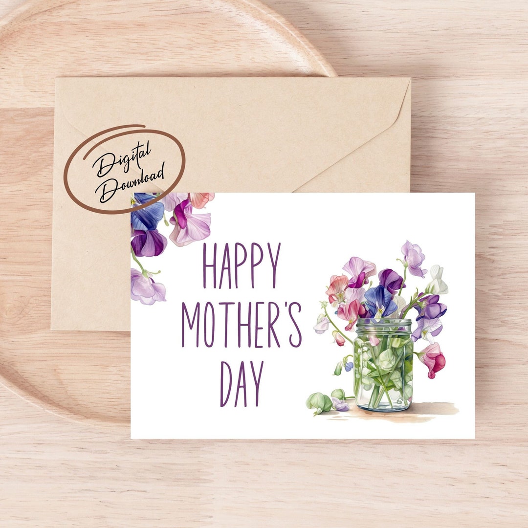 Happy Mother's Day Digital Greeting Card, Printable Card, Mother's Day ...