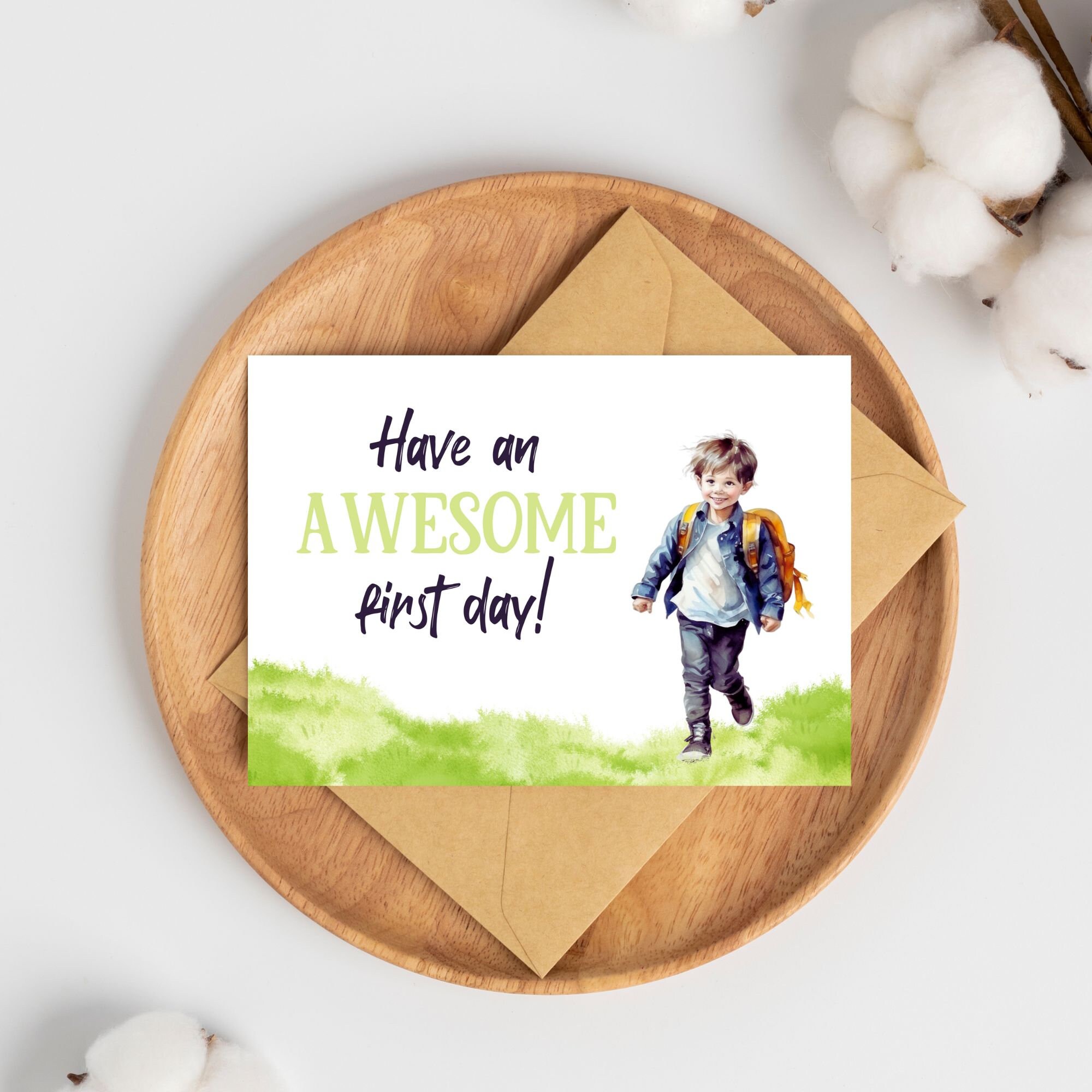 First Day of School Digital Greeting Card, Printable Card, Instant ...