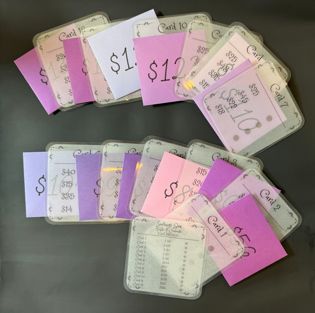 Conquer Your 10,000 Savings Goal! Unique Challenge Kit | Custom Color Envelopes | Box Option - Etsy