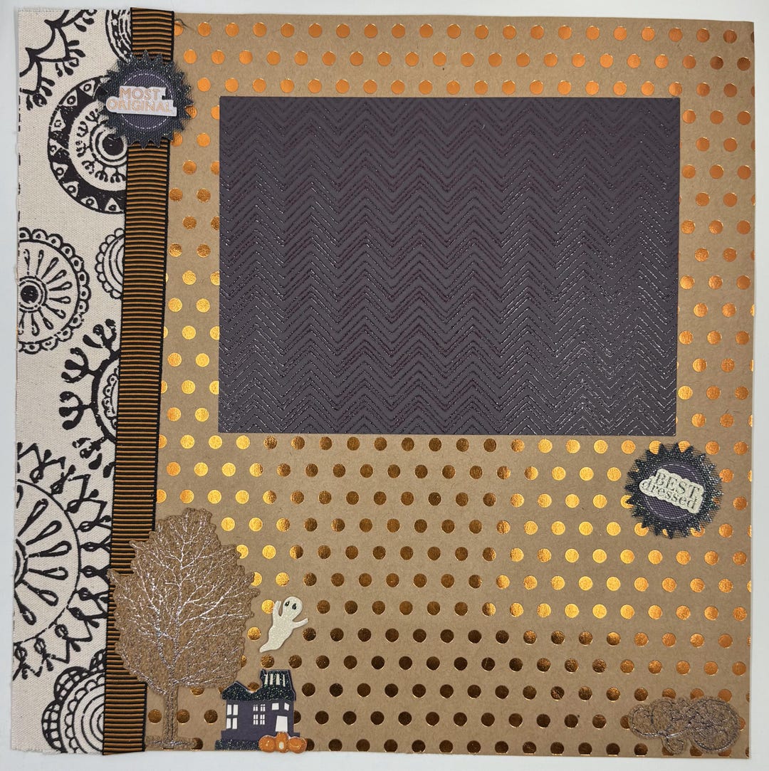 Halloween Scrapbook Page Layout: Costume Parade Theme - Handmade - Etsy