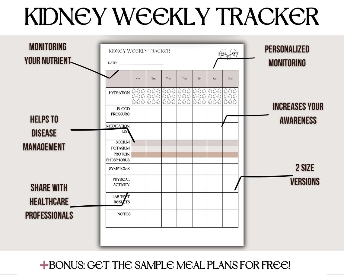 Kidney Diet and Grocery List Printable PDF, Kidney Disease Printable ...