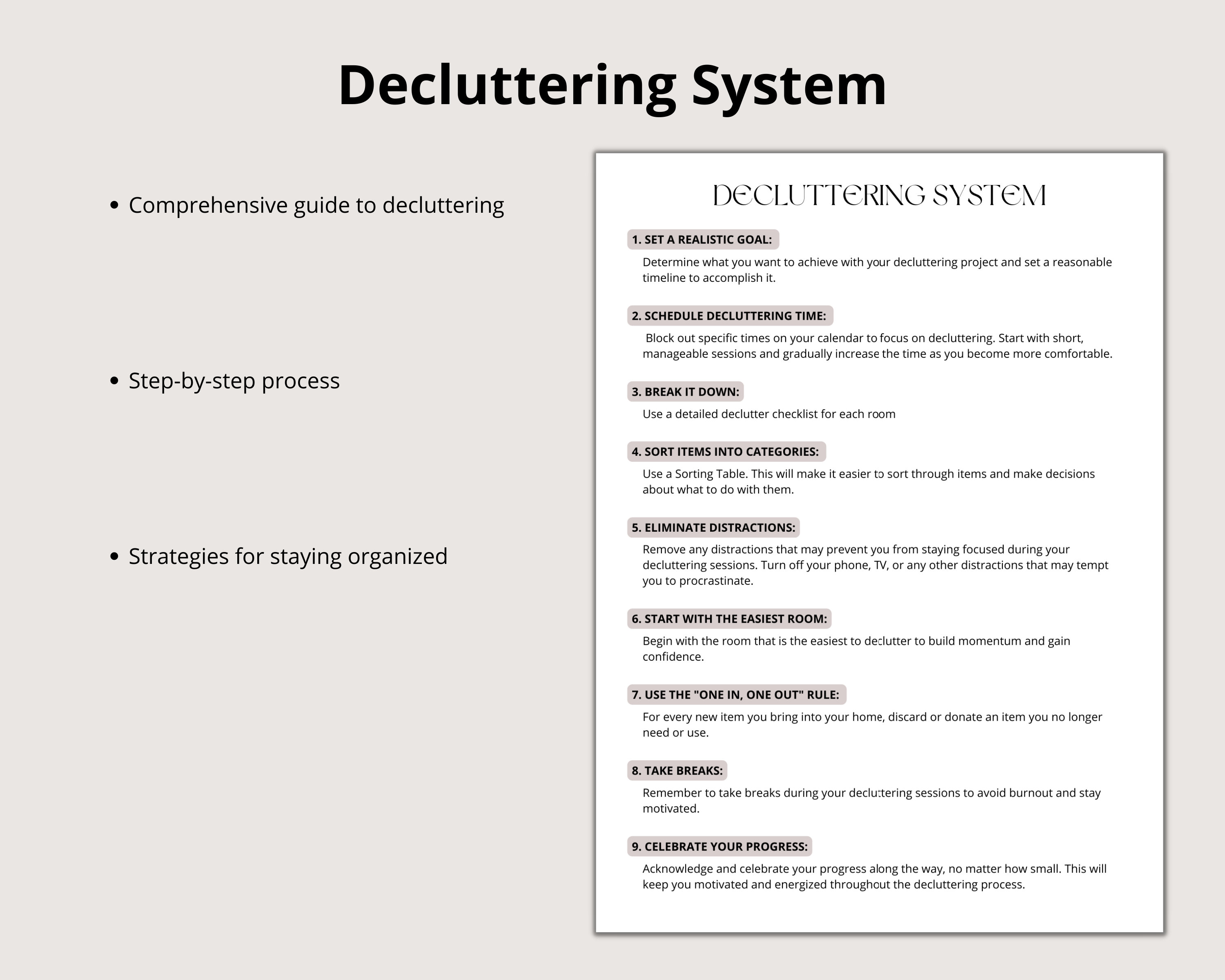 Editable Declutter Planner, Declutter Chechlist, Printable Declutter ...