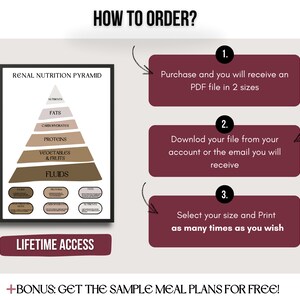 Renal Nutrition Pyramid Printable Wall Art, Kidney Diet PDF, Kidney ...