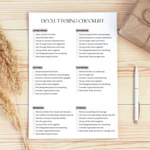 Editable Declutter Planner, Declutter Chechlist, Printable Declutter ...