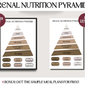 Renal Nutrition Pyramid Printable Wall Art, Kidney Diet PDF, Kidney ...
