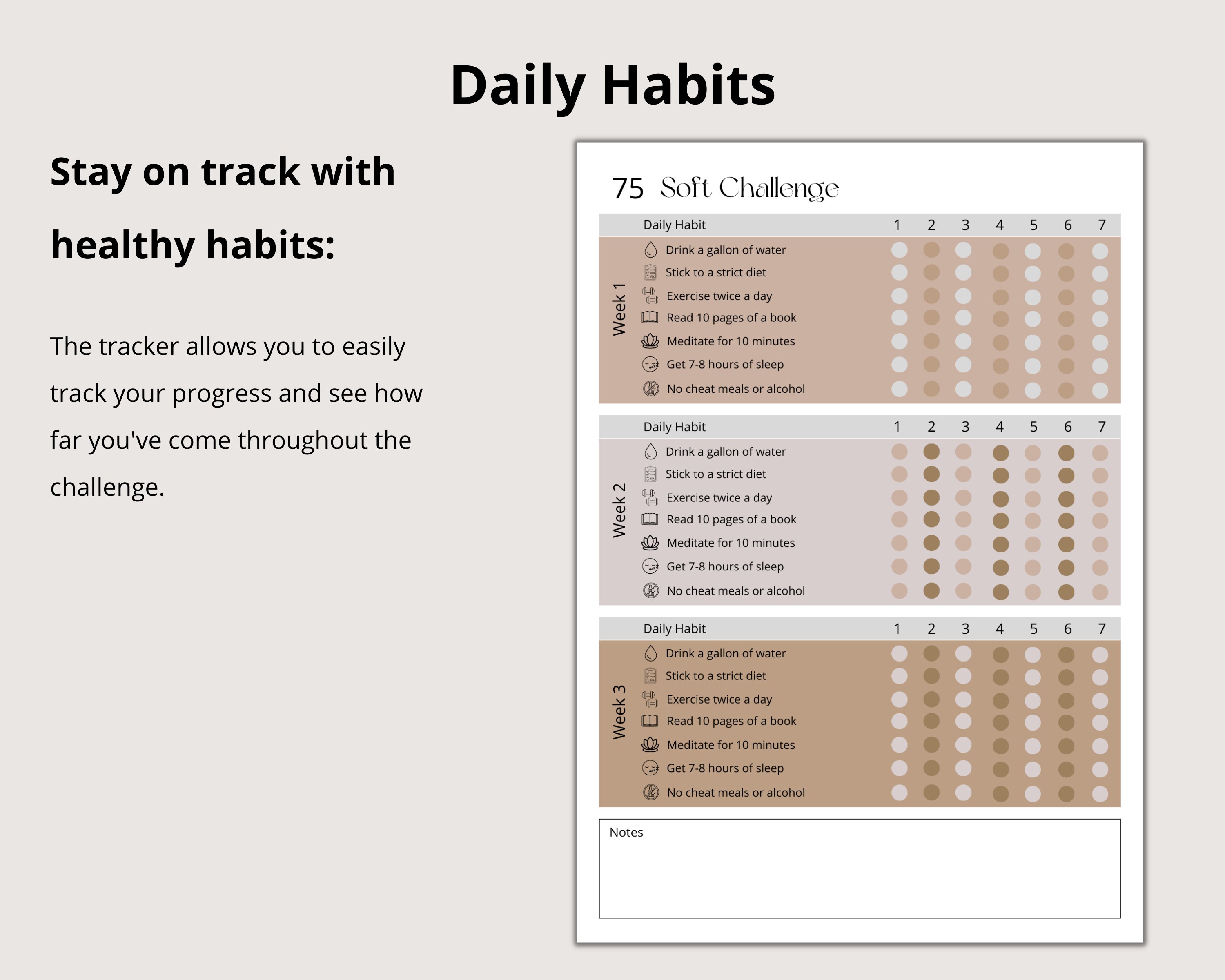 75 Soft Challenge Tracker, 75 Soft Challenge, Self Improvement ...