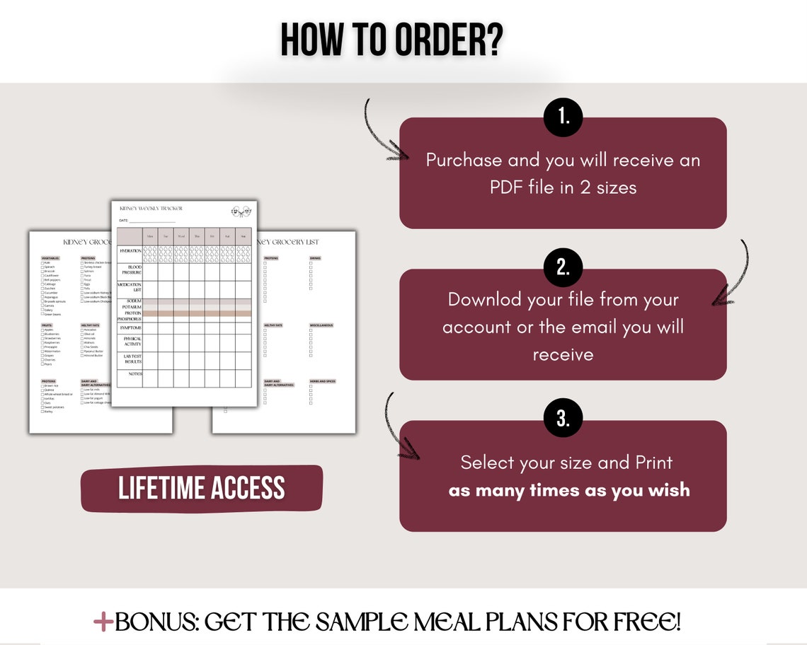 Kidney Diet and Grocery List Printable PDF, Kidney Disease Printable ...