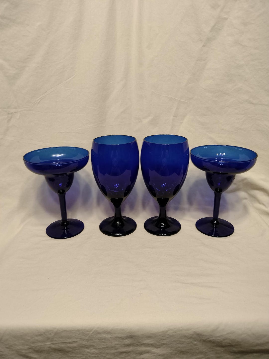 Vintage Cobalt Blue Stemware - Etsy