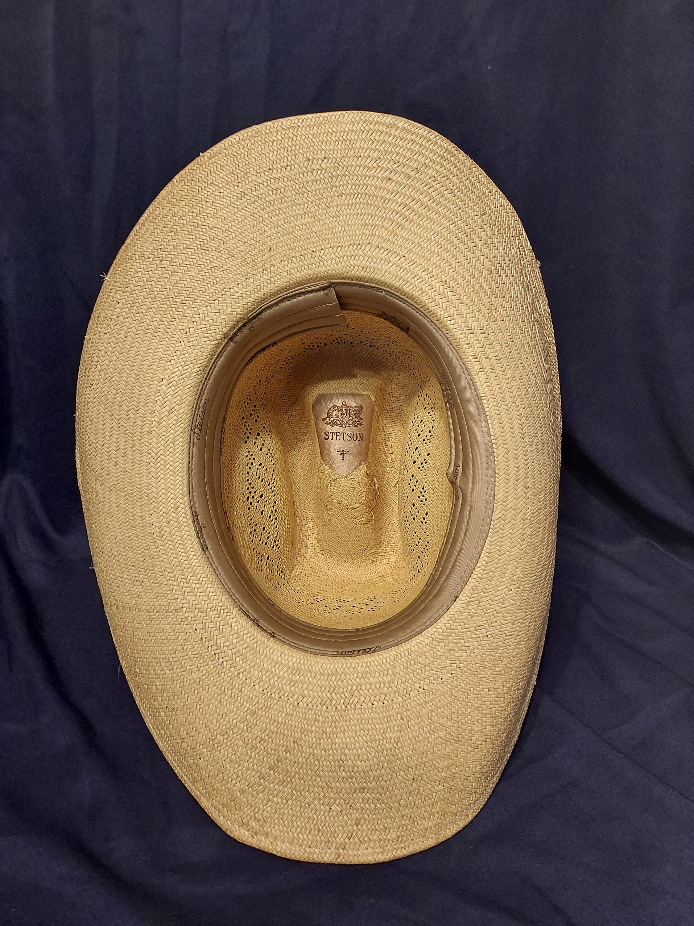 Vintage Stetson Straw Western Hat - Etsy