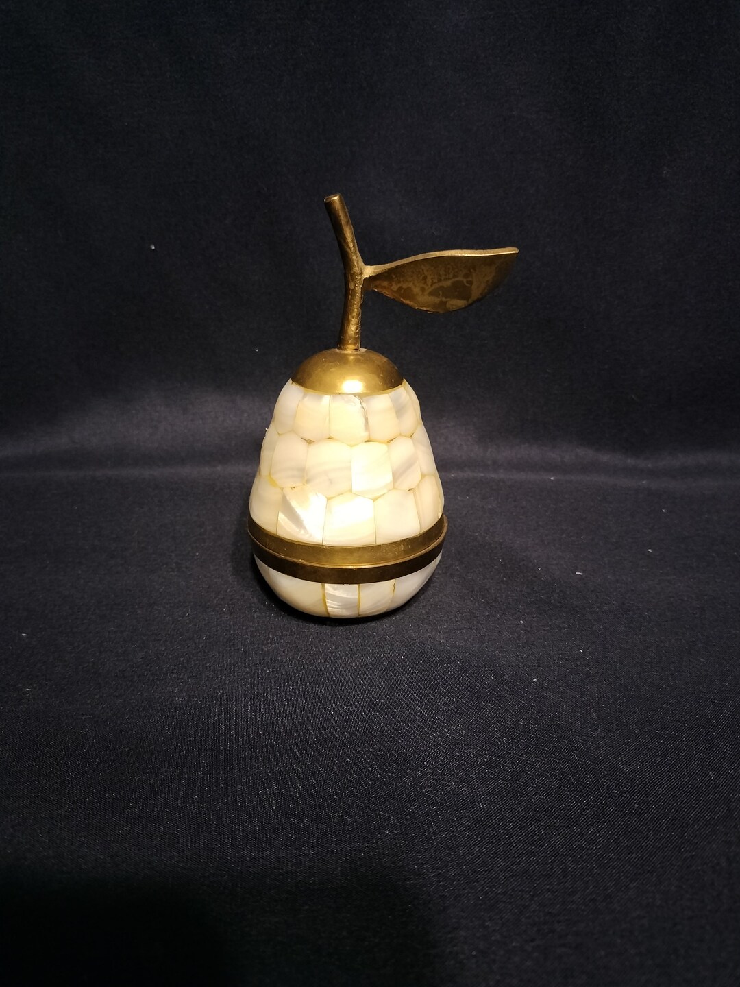 Vintage Pear Mother of Pearl Trinket Box - Etsy