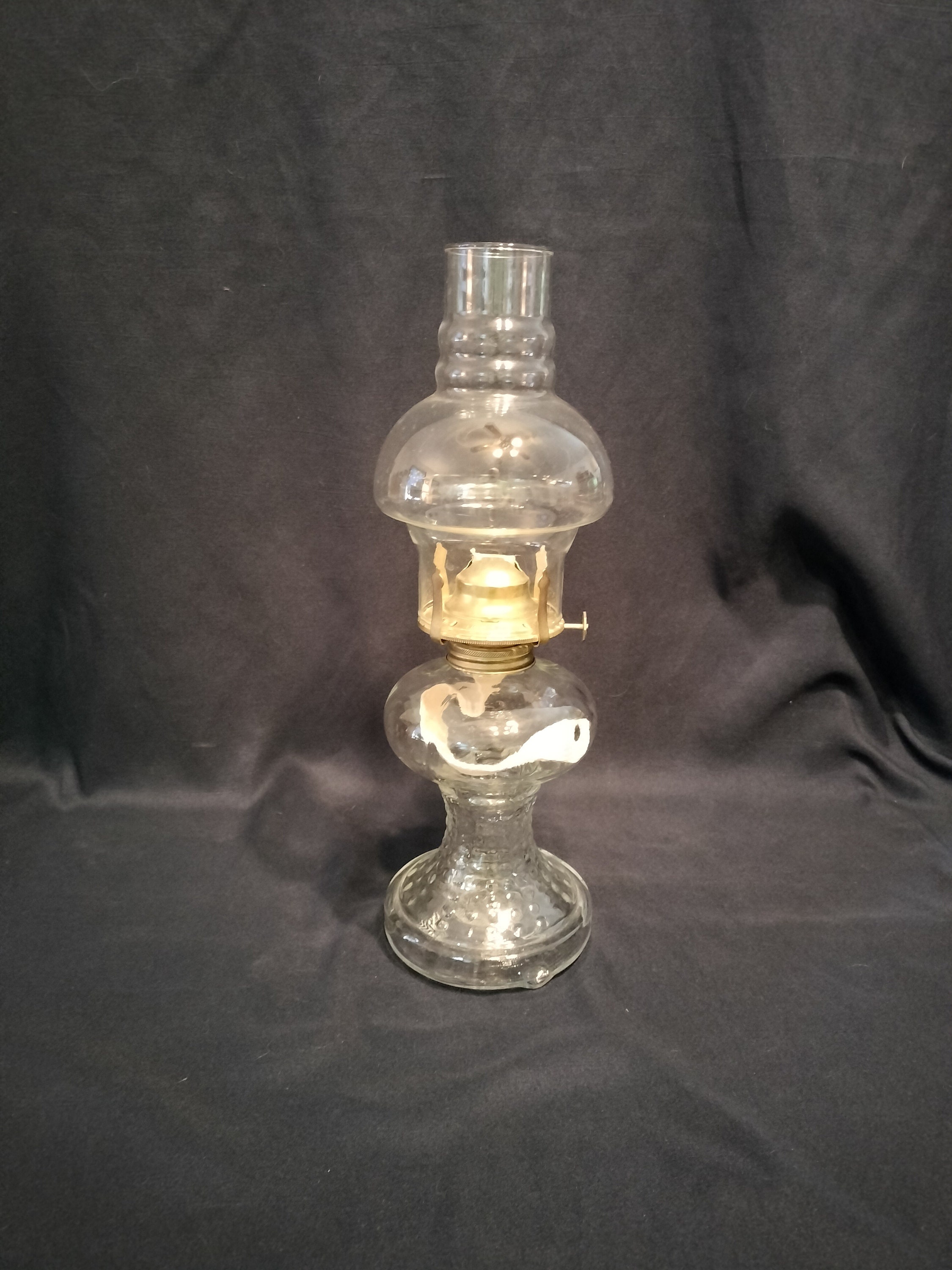 Vintage Clear Glass Oil Lamp - Etsy
