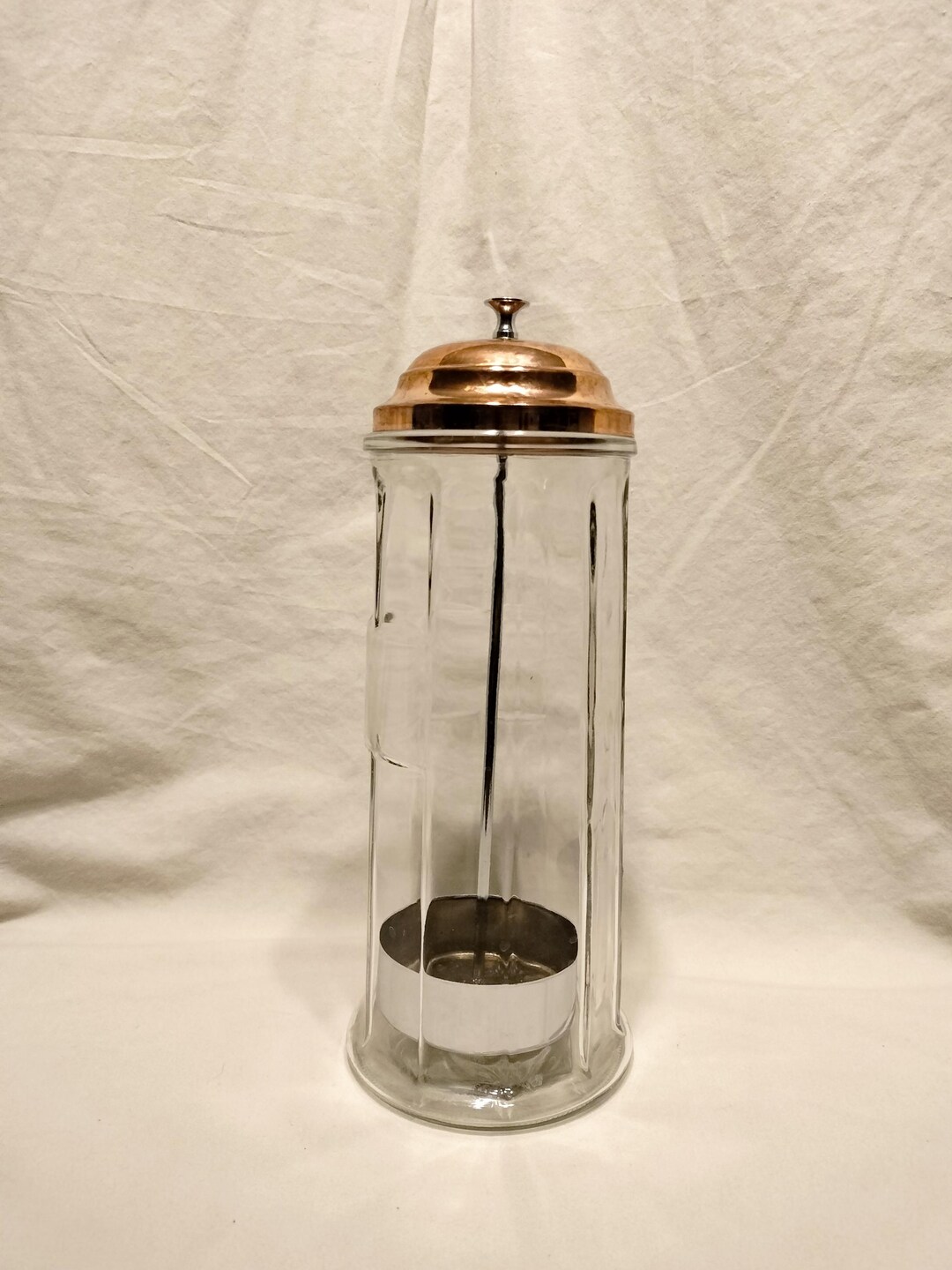 Vintage Copper Glass Straw Holder - Etsy