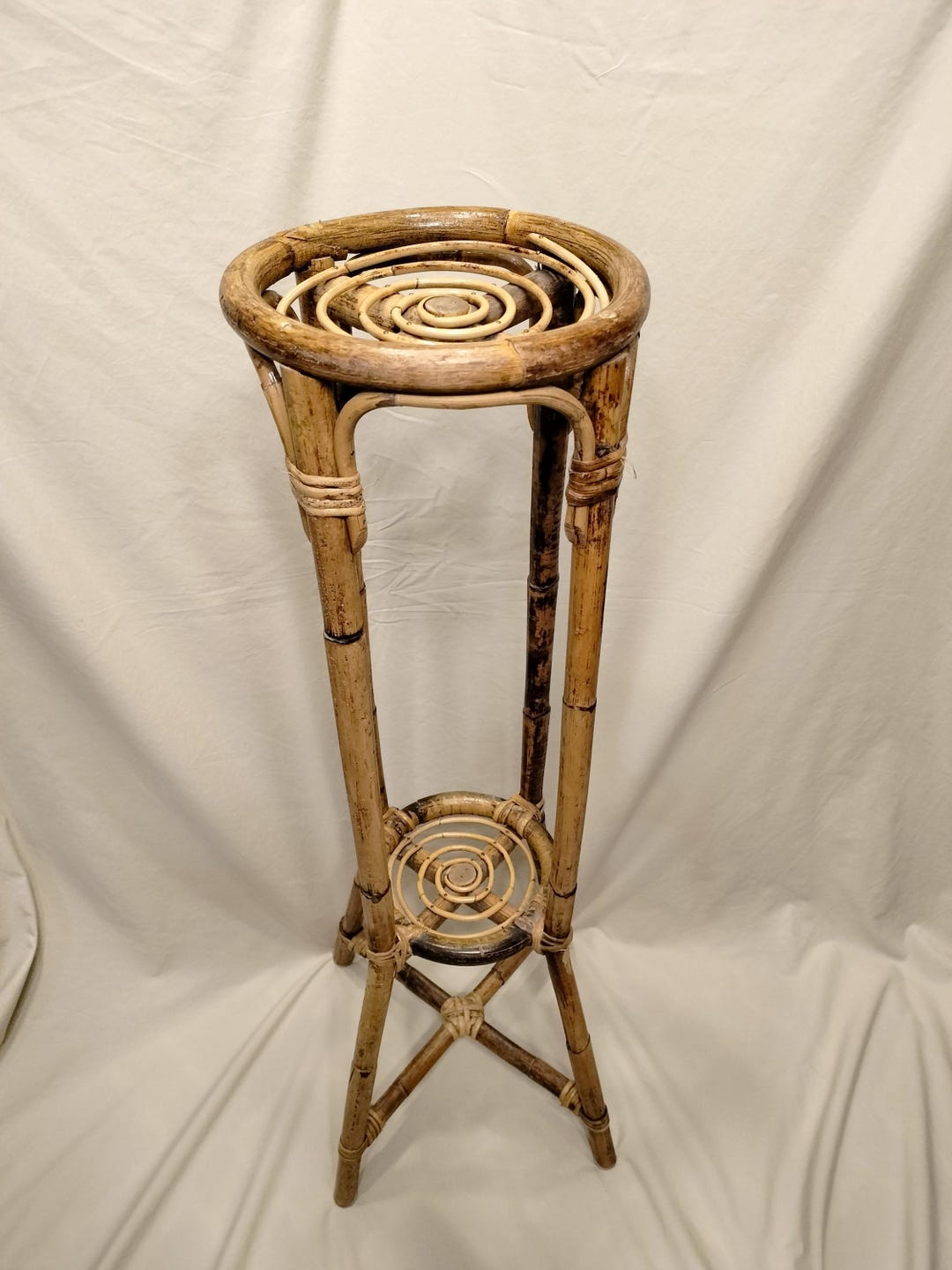 Vintage Mid Century Bamboo Plant Stand - Etsy