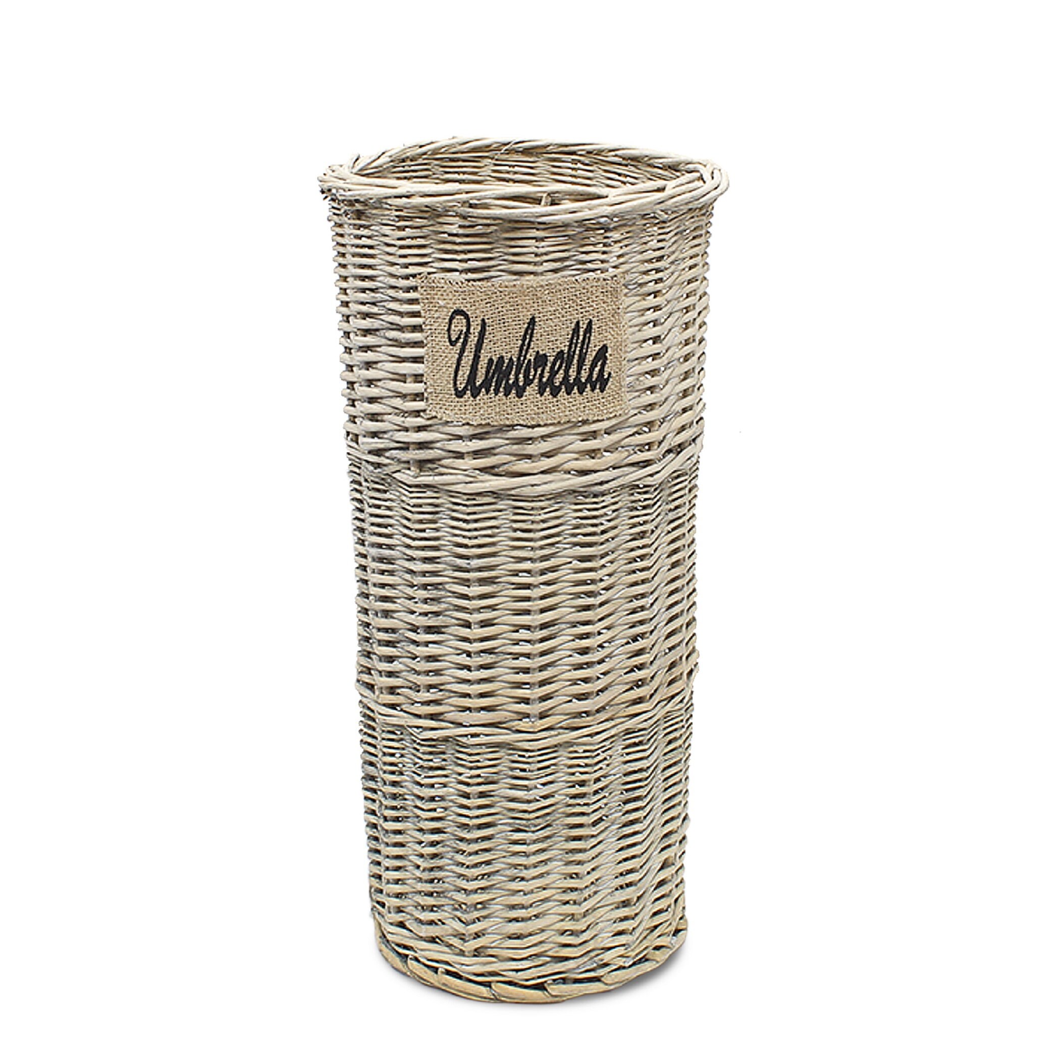Wicker Umbrella Rack Stand Rattan Wicker Basket Bin Brolly Walking ...
