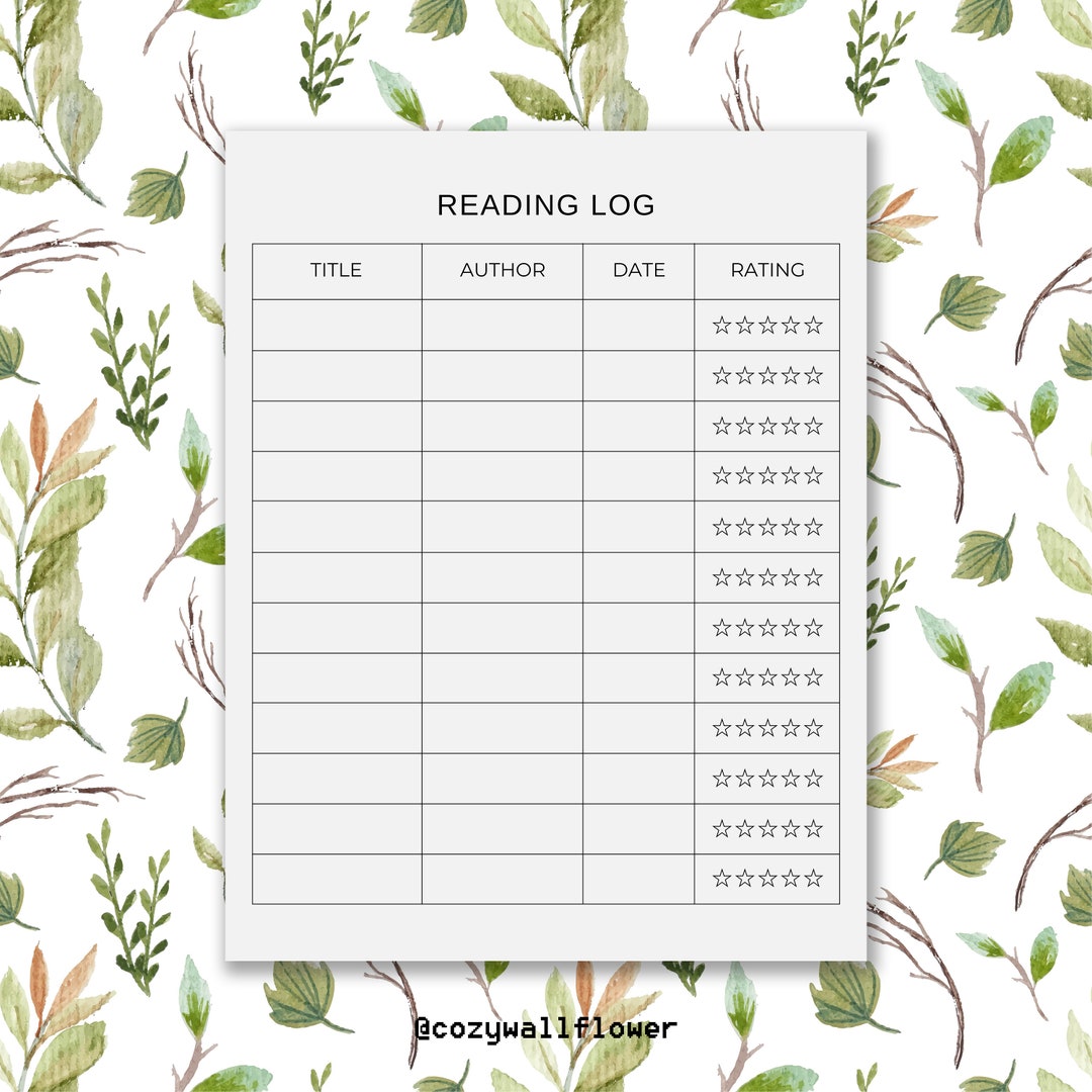 Printable Reading Log, Bookshelf Reading Log, Books I've Read, Yearly ...