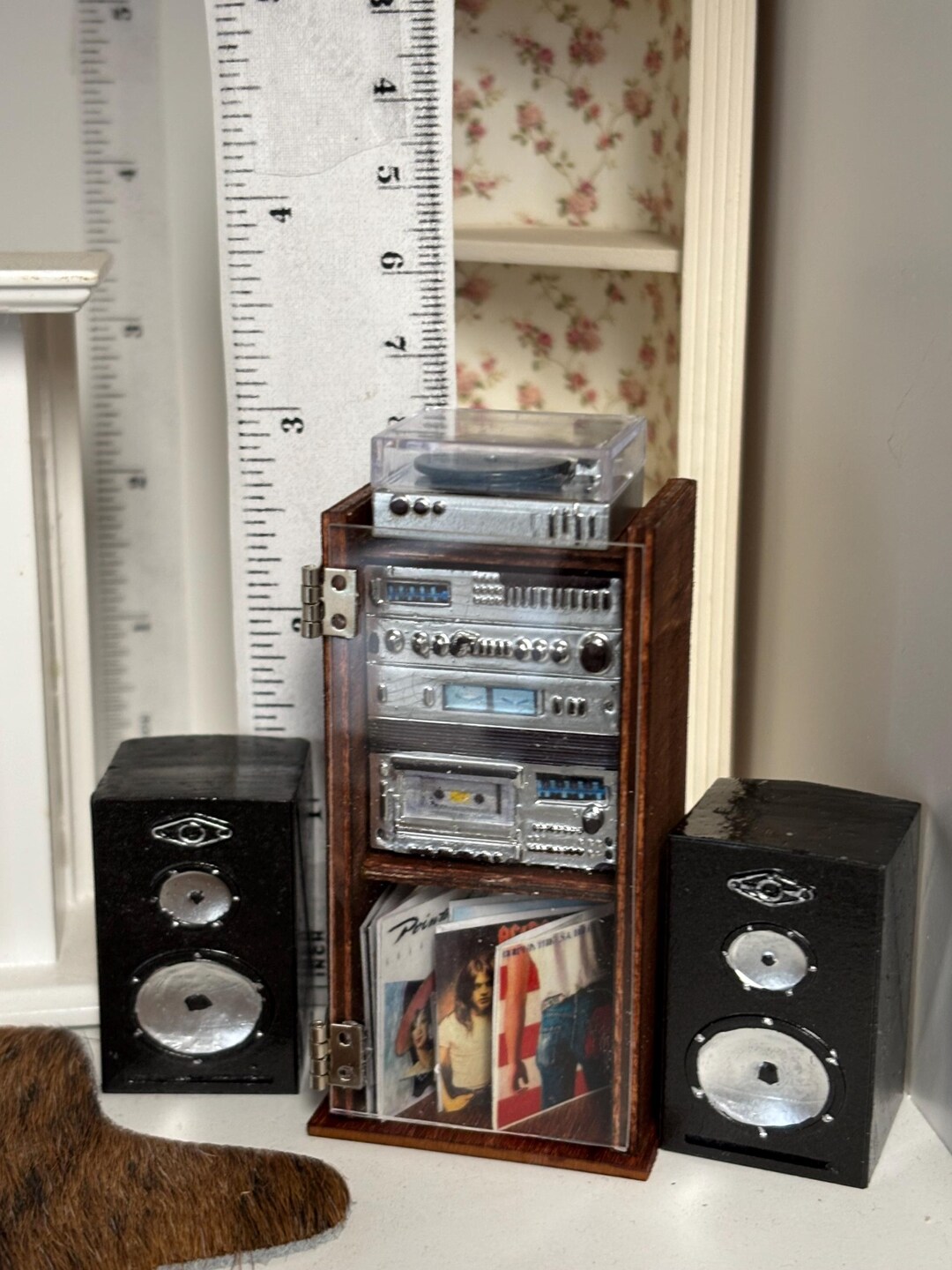 Dollhouse Miniature 1980's Style Hi-fi Stereo System With Records - Etsy