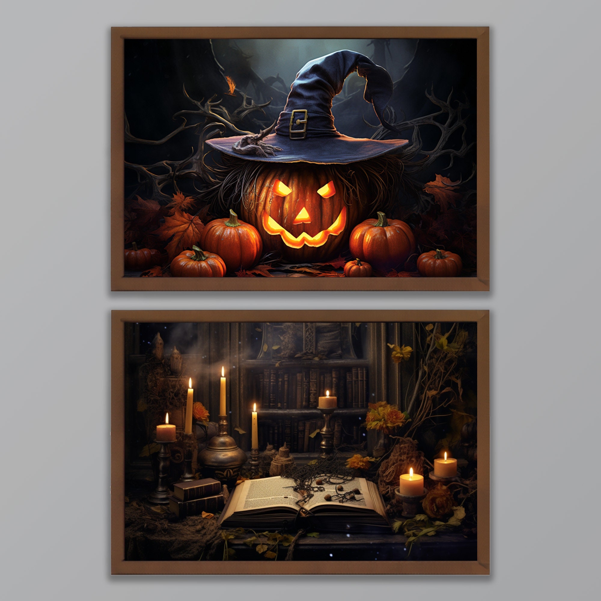 Ghost Paintings Halloween SET of 10 Art Prints, Halloween Ghostly ...