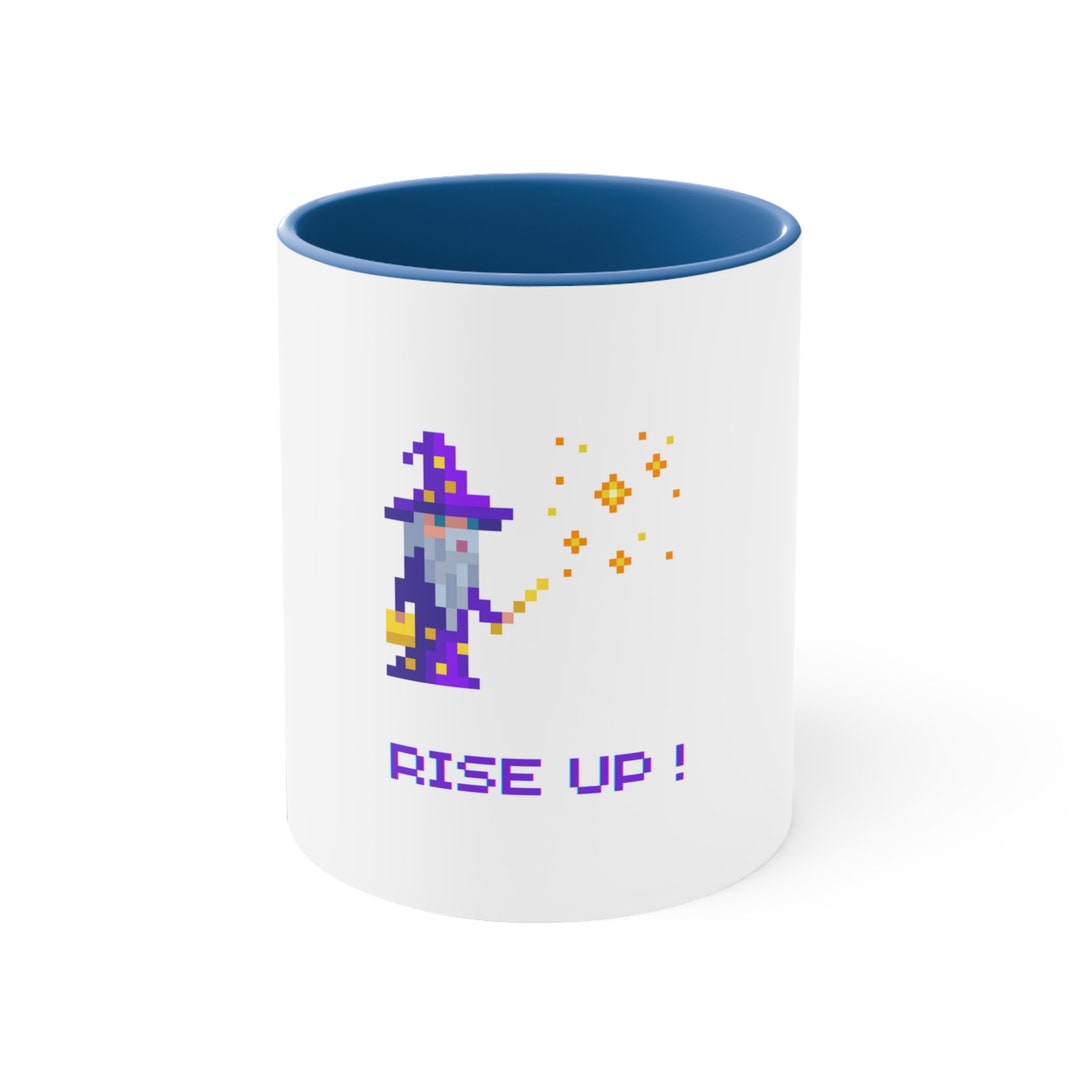 Pixel Art Mug - Wizard Mug - Morning Mug - Coffee Mug - Animal Mug ...