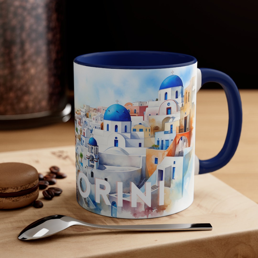 Santorini Greece Coffee Mug, Travel Lover Gift - Etsy